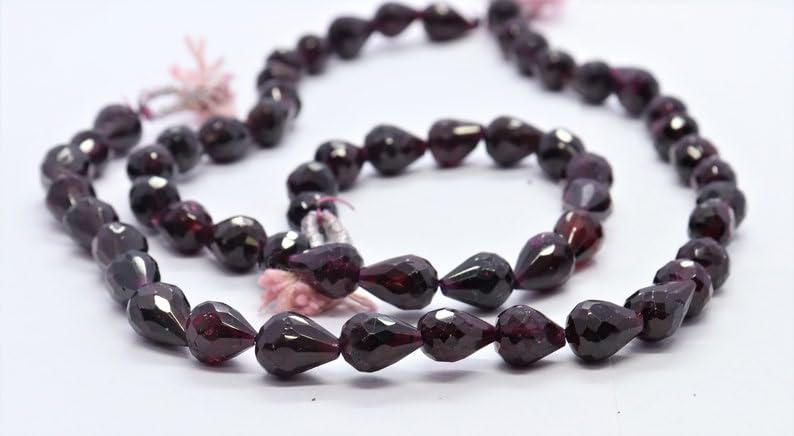 Natural Mozambique Garnet Drop facete Beads 7X9 mm 10 inch Long String Jewelry Making Gemstone Beads for Necklace Bracelet