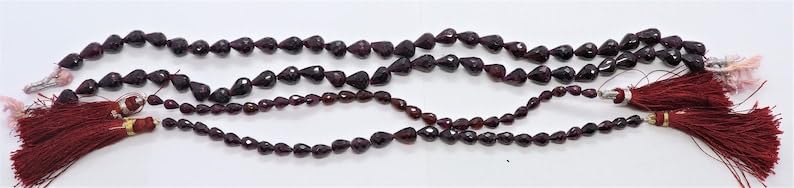Natural Mozambique Garnet Drop facete Beads 7X9 mm 10 inch Long String Jewelry Making Gemstone Beads for Necklace Bracelet