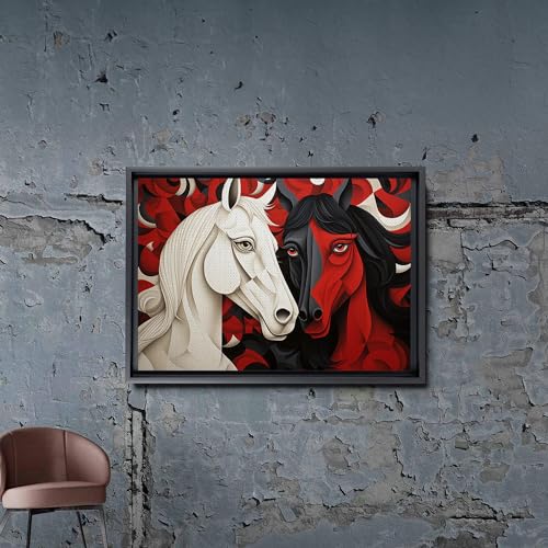 Majestic Black Stallion Galloping In The Clouds, Black Horse On Salt Flats, Canvas Print, Black Horse Print, Black Horse Wall Art