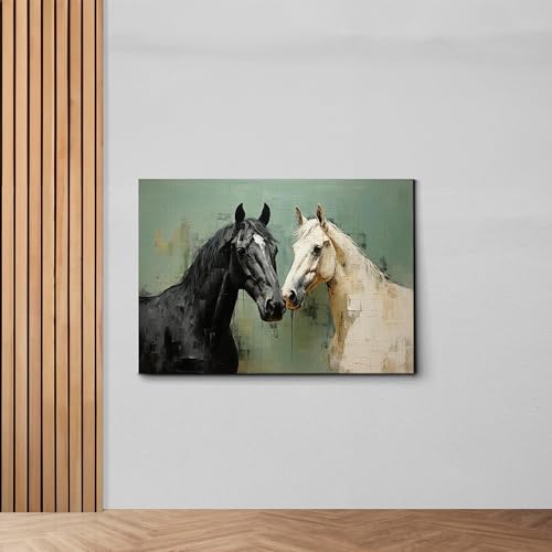 Majestic Black Stallion Galloping In The Clouds, Black Horse On Salt Flats, Canvas Print, Black Horse Print, Black Horse Wall Art