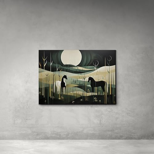 Majestic Black Stallion Galloping In The Clouds, Black Horse On Salt Flats, Canvas Print, Black Horse Print, Black Horse Wall Art