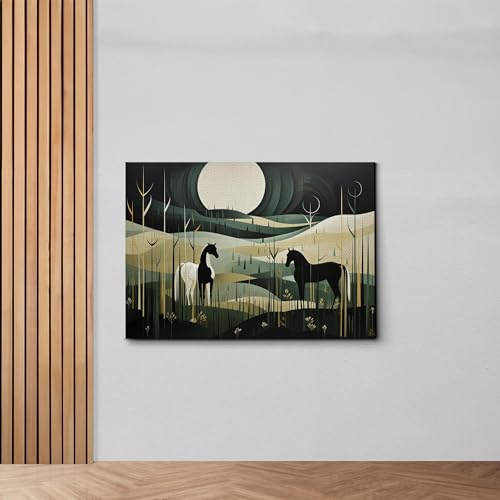 Majestic Black Stallion Galloping In The Clouds, Black Horse On Salt Flats, Canvas Print, Black Horse Print, Black Horse Wall Art