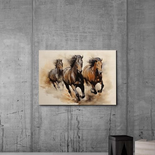 Majestic Black Stallion Galloping In The Clouds, Black Horse On Salt Flats, Canvas Print, Black Horse Print, Black Horse Wall Art