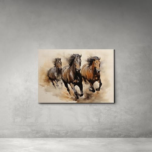 Majestic Black Stallion Galloping In The Clouds, Black Horse On Salt Flats, Canvas Print, Black Horse Print, Black Horse Wall Art