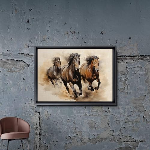 Majestic Black Stallion Galloping In The Clouds, Black Horse On Salt Flats, Canvas Print, Black Horse Print, Black Horse Wall Art