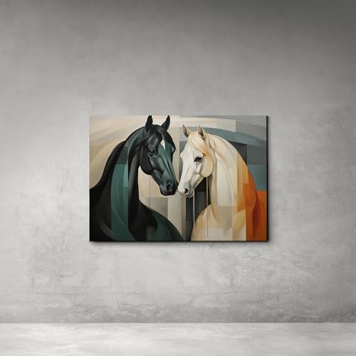 Majestic Black Stallion Galloping In The Clouds, Black Horse On Salt Flats, Canvas Print, Black Horse Print, Black Horse Wall Art