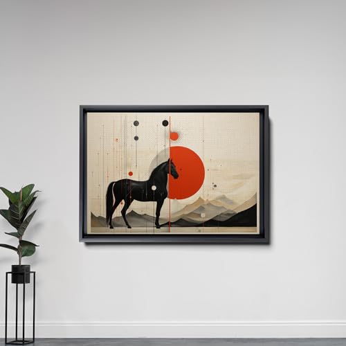 Majestic Black Stallion Galloping In The Clouds, Black Horse On Salt Flats, Canvas Print, Black Horse Print, Black Horse Wall Art