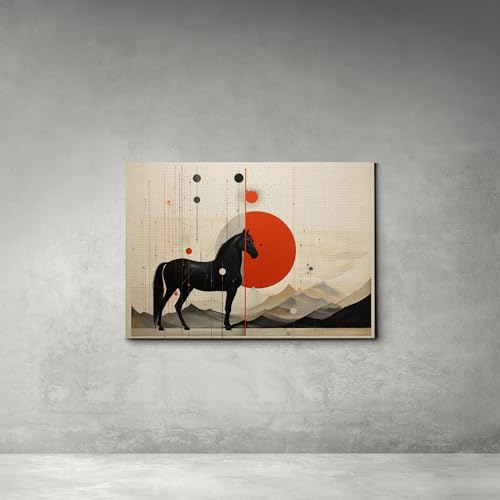 Majestic Black Stallion Galloping In The Clouds, Black Horse On Salt Flats, Canvas Print, Black Horse Print, Black Horse Wall Art