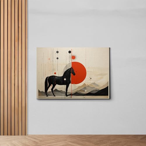 Majestic Black Stallion Galloping In The Clouds, Black Horse On Salt Flats, Canvas Print, Black Horse Print, Black Horse Wall Art