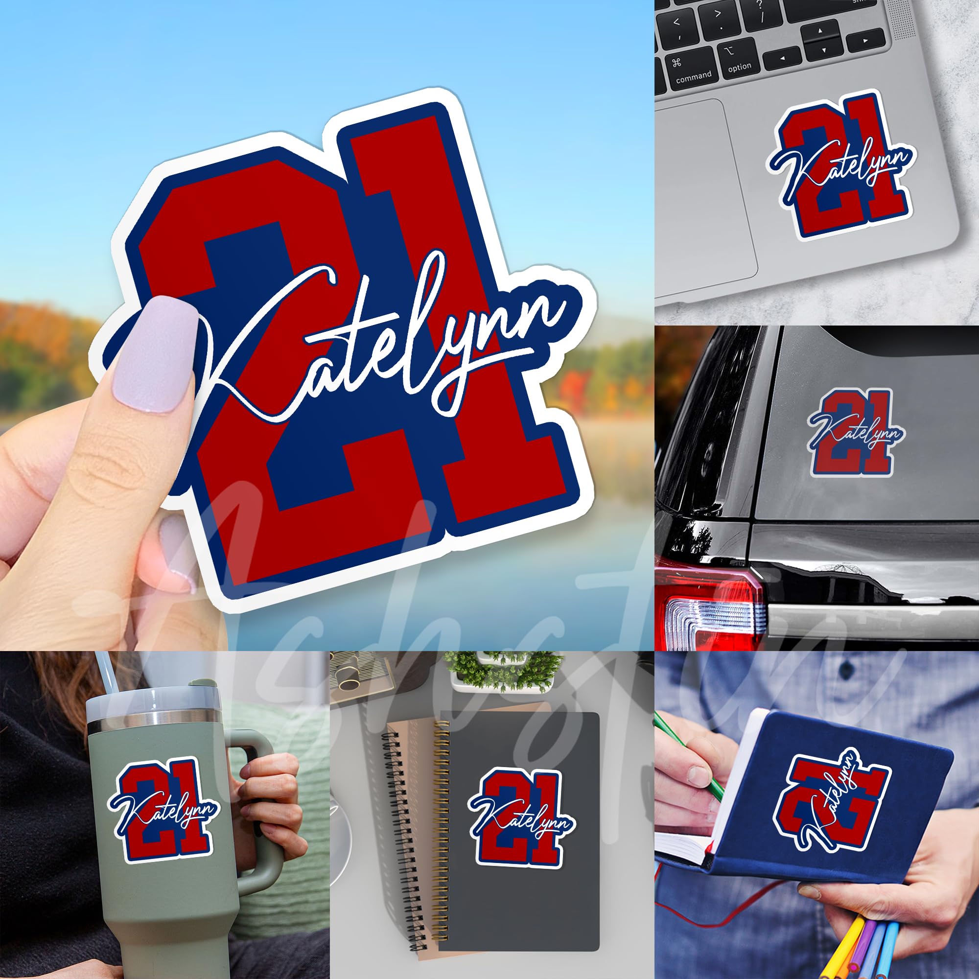 Custom Name Number Sticker Personalized Name for Hard Hat Stickers Softball Baseball Helmet Decal Vinyl KissCut Sticker Water-Resistant Gift Idea Laptop Decor Water Bottle Bumper Stickers Gifts Idea