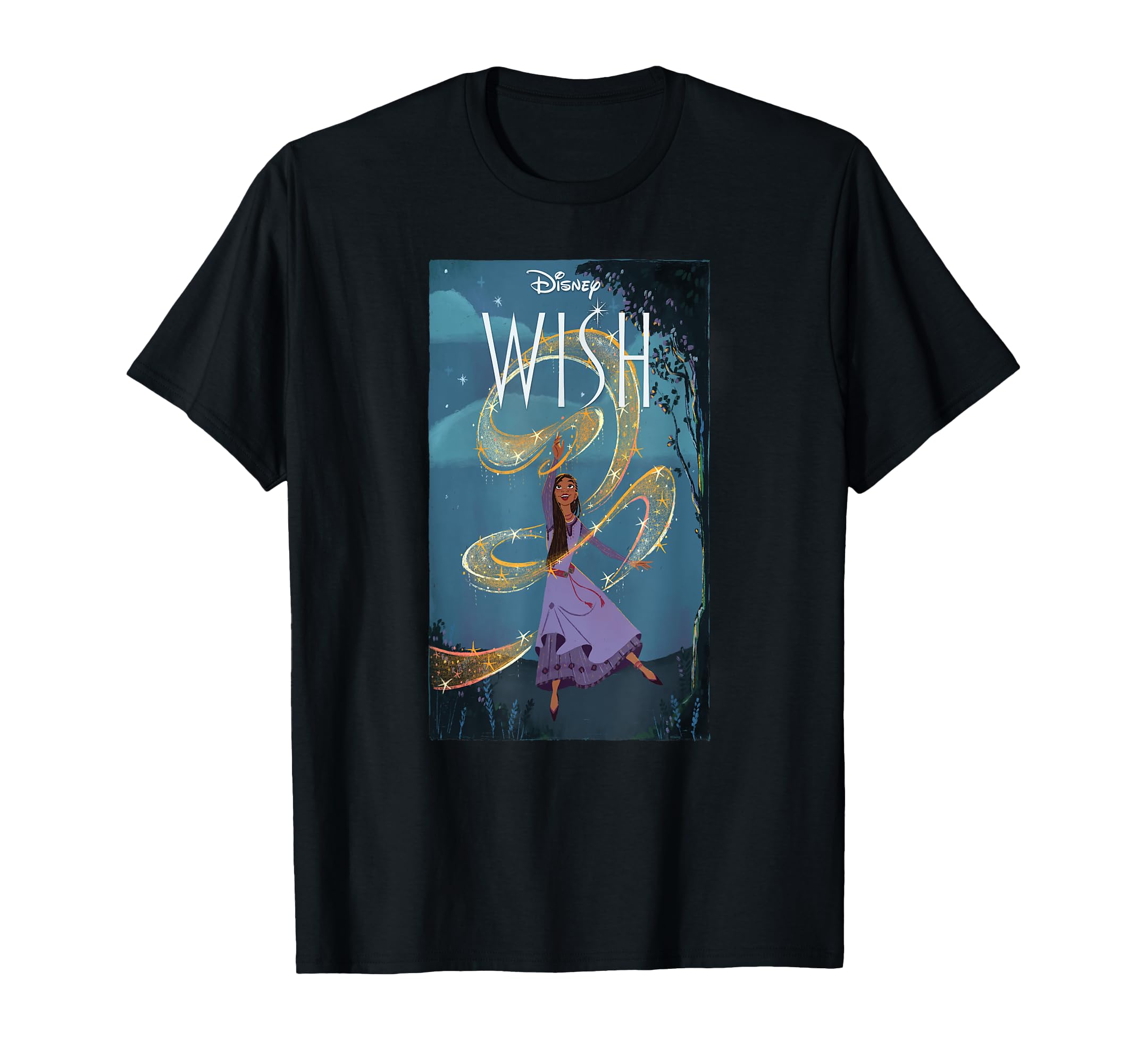 Disney Wish Asha Starry Swirl Rosas Night and Movie Logo T-Shirt