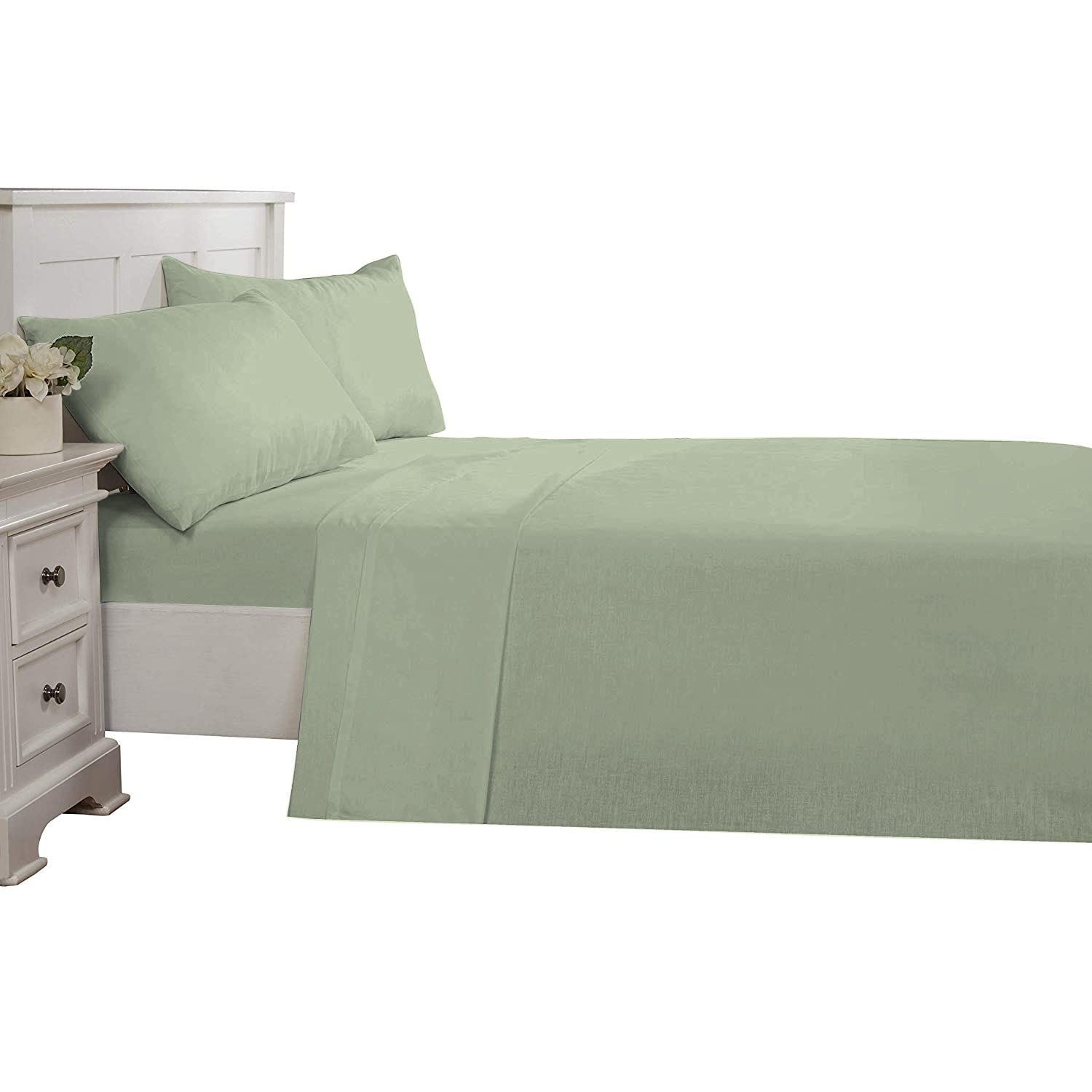 OnlineChoiceSheet Light Sage 6 Piece Bedding Sheet Set Full Size 18 Inch Deep Pocket Premium Bed Sheets 1000 Thread Count, 100% Egyptian Cotton