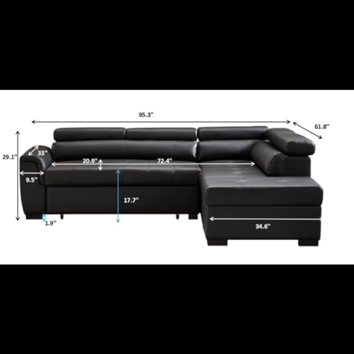 ylyajy PU Leather Sofa Sectional Sofa Bed for Living Room Sleeper Sofa Set L Shaped Comfortable Large Sofa Leisure Soft Couch