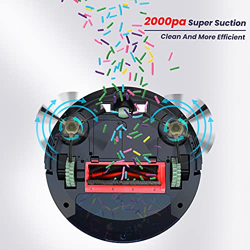 OKP K7 Robot Vacuum Cleaner, Strong Suction, 120Mins Runtime Robotic Vacuums, 4 Cleaning Modes, Works with Alexa/APP/WiFi, Automatic Vacuum Cleaner Robot for Hard Wood Floors and Low Pile Carpets