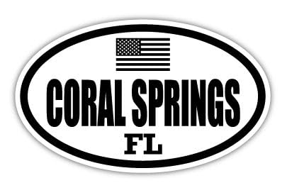 3 Pack Reflective Coral Springs FL Florida Broward County Stealthy US Flag Euro Decal Sticker Vinyl for Hard Hats, Bottles, Glass, Toolbox 2" x 3"