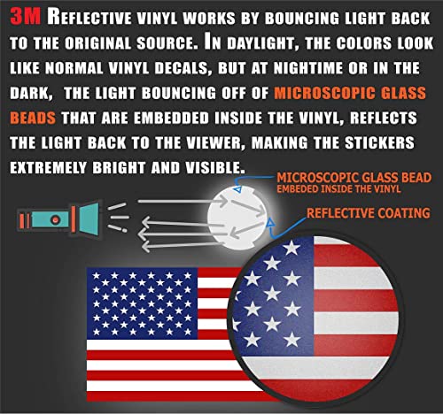 3 Pack Reflective St. Cloud FL Florida Osceola County Stealthy US Flag Euro Decal Sticker Vinyl for Hard Hats, Bottles, Glass, Toolbox 2" x 3"