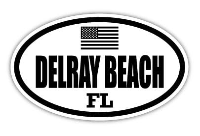 3 Pack Reflective Delray Beach FL Florida Palm Beach County Stealthy US Flag Euro Decal Sticker Vinyl for Hard Hats, Bottles, Glass, Toolbox 2" x 3"