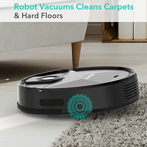 MT-200 Robot Vacuum Cleaner, 1800Pa Strong Suction WiFi/App Self-Charging Robotic Vacuums Quiet Mini Vacuum Cleaner for Pet Hair, Hard Floor, Medium-Pile Carpets