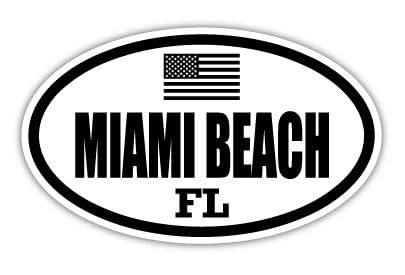 3 Pack Reflective Miami Beach FL Florida Miami-Dade County Stealthy US Flag Euro Decal Sticker Vinyl for Hard Hats, Bottles, Glass, Toolbox 2" x 3"