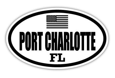 3 Pack Reflective Port Charlotte FL Florida Charlotte County Stealthy US Flag Euro Decal Sticker Vinyl for Hard Hats, Bottles, Glass, Toolbox 2" x 3"