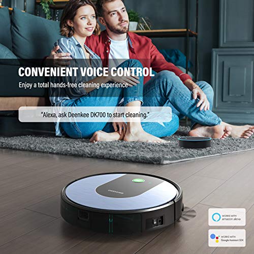 Deenkee Robot Vacuum, Wi-Fi/App/Alexa Robot Vacuum Cleaner,1600 Pa Suction and 120 Mins Runtime for Pet Hair, Hard Floors,Carpets (6 Cleaning Modes,Smart Navigation&Sensor,Self-Charging,Quiet &Slim)