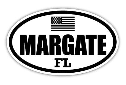 3 Pack Reflective Margate FL Florida Broward County Stealthy US Flag Euro Decal Sticker Vinyl for Hard Hats, Bottles, Glass, Toolbox 2" x 3"