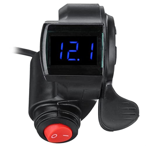 Bike Fender Electric Vehicle Voltage Display Switch Handle Finger Thumb Throttle Scooter with Power LED Display Handlebar Grips for E-Bike Mud Guards