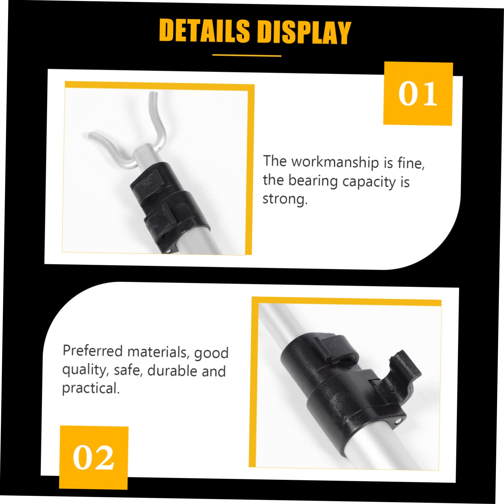 Alipis 3 pcs clothes rail white curtain rod clothing rack white Extendable Reach Pole garment rod Home Supplies Simple Pole for Clothes outdoor clothes fork grab handle hook Extender