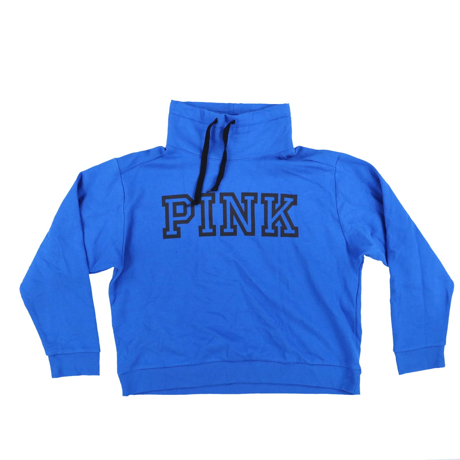 Victoria's Secret Pink Cowl Neck Logo Sweatshirt (Blue, XL)