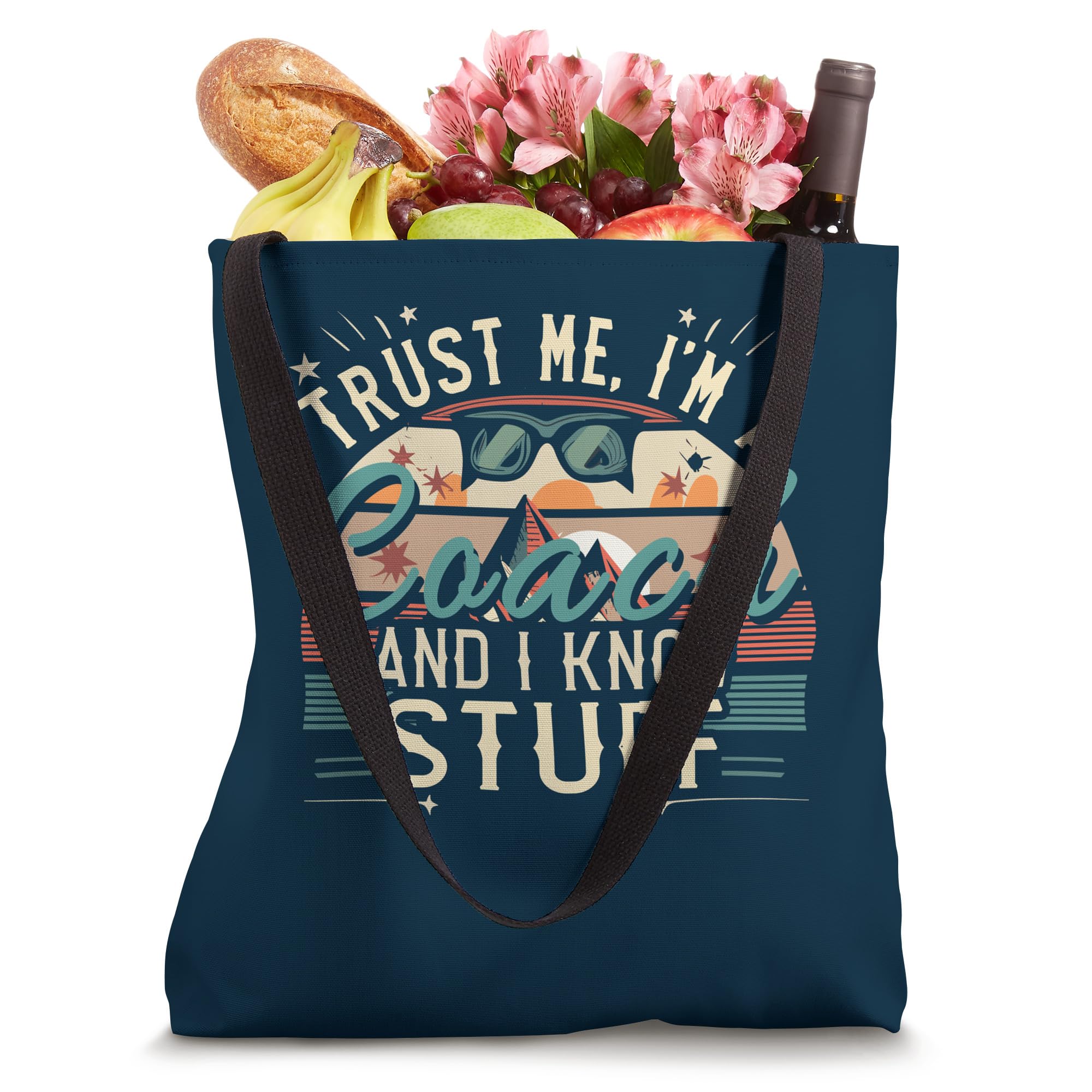 Trust Me I'm A Coach And I Know Stuff Funny Retro Tote Bag