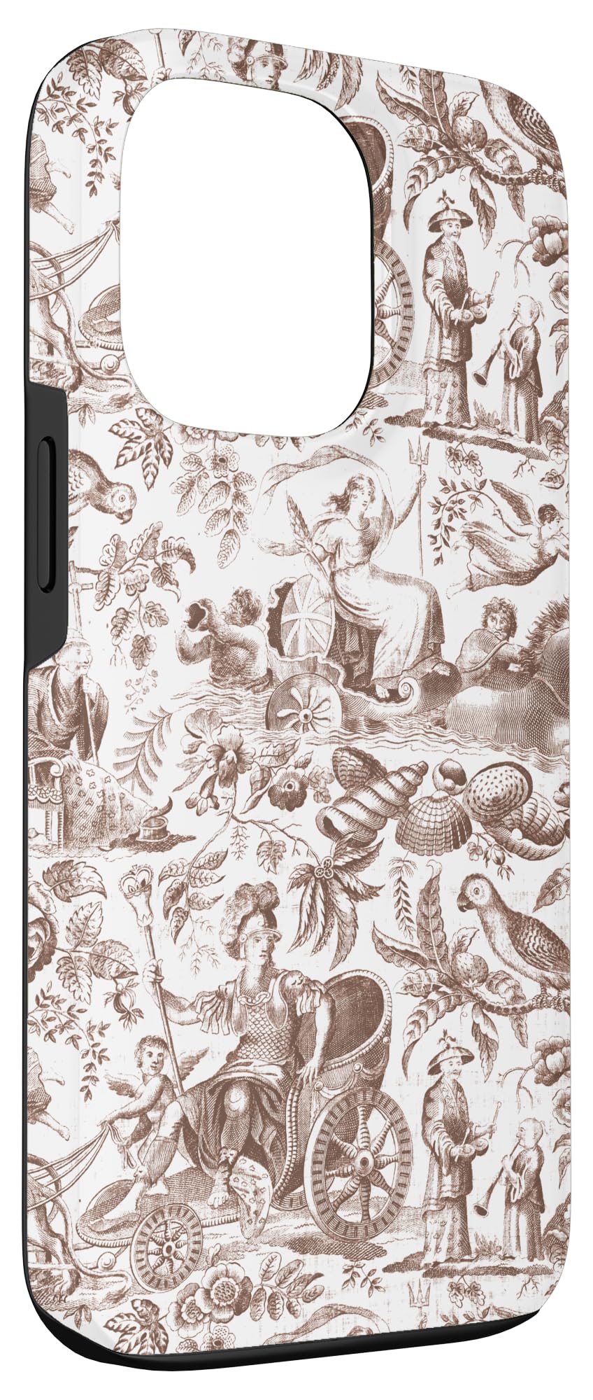 iPhone 13 Pro French Brown Toile Chinoiserie with Birds, Angels Case