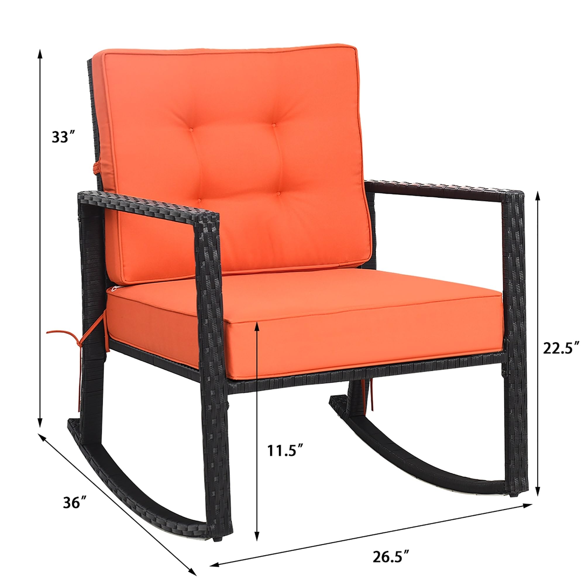 Bed Bath & Beyond Patio Rocking Chair Outdoor Glider Rattan Rocker Chair Turquoise