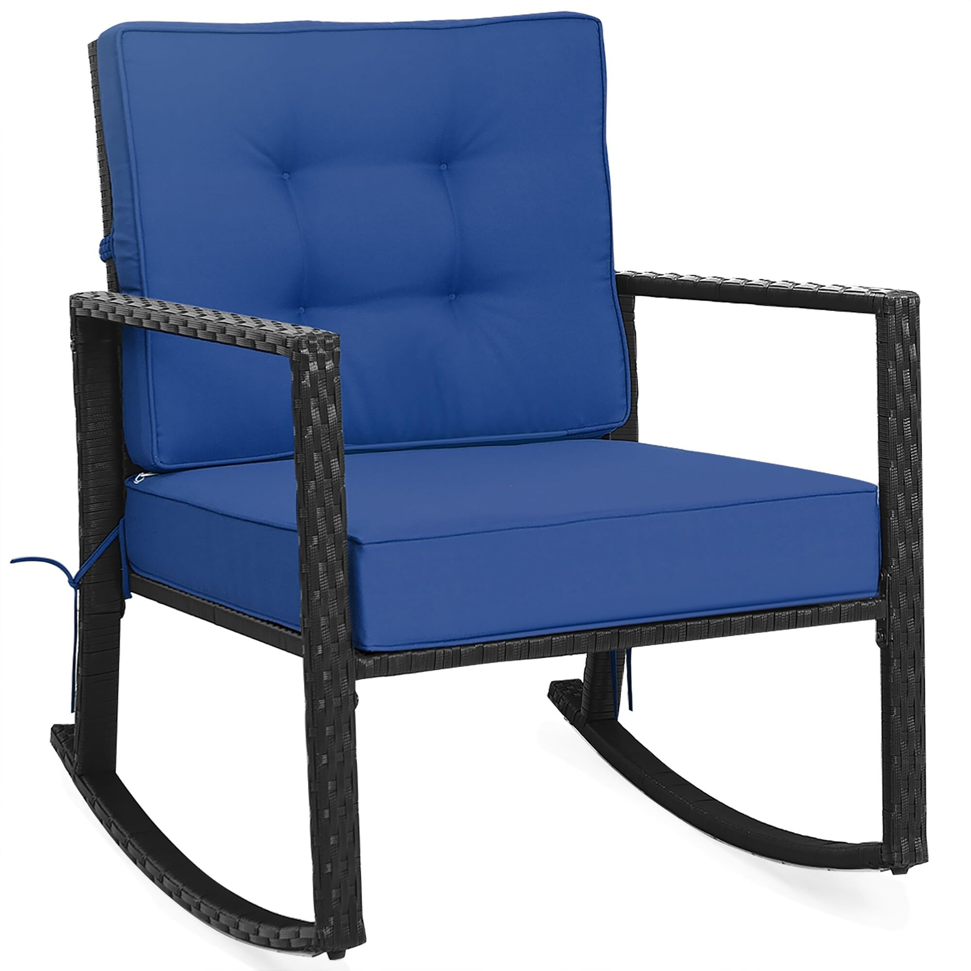 Bed Bath & Beyond Patio Rocking Chair Outdoor Glider Rattan Rocker Chair Turquoise