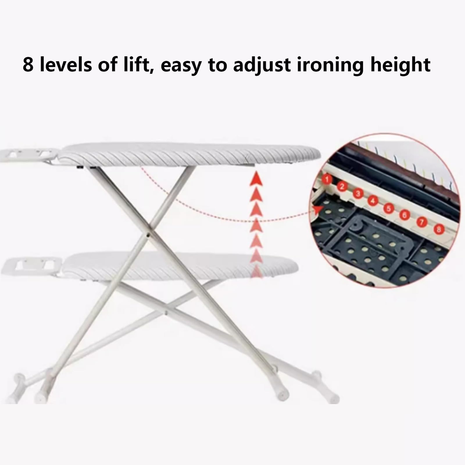 Large Non-Slip Foldable Ironing Stand, Compact Ironing Board with Iron Rest, Adjustable Height Home Ironing Board, Extra Wide Countertop Ironing Board
