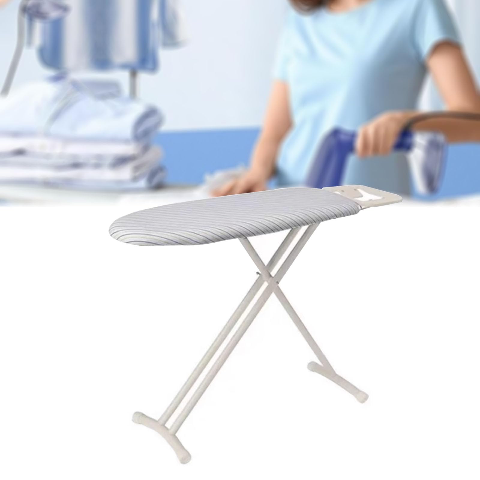 Large Non-Slip Foldable Ironing Stand, Compact Ironing Board with Iron Rest, Adjustable Height Home Ironing Board, Extra Wide Countertop Ironing Board