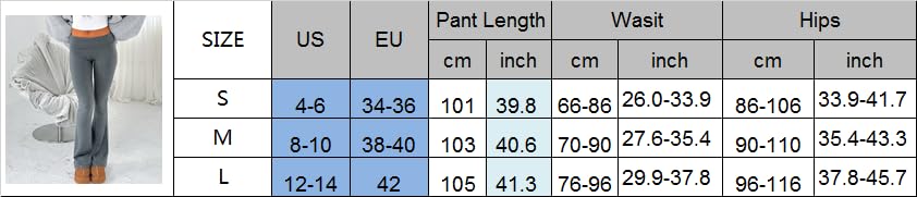 Luckinbaby Women 's Flare Skinny Pants Fold Over Leggings Stretch Bootcut Bell Bottom Yoga Pants Y2k Joggers(Basic Light Gray,S)