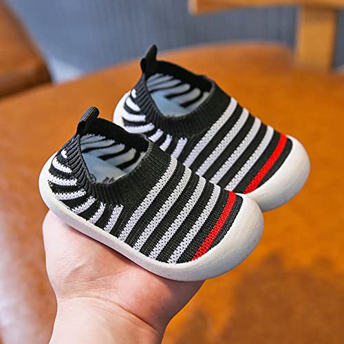Walking Shoes for Babies Non Slip First Walkers 6 9 12 18 24 Months 1 2 3 4 Years Toddler Boots Girls (Black, 9 Toddler)