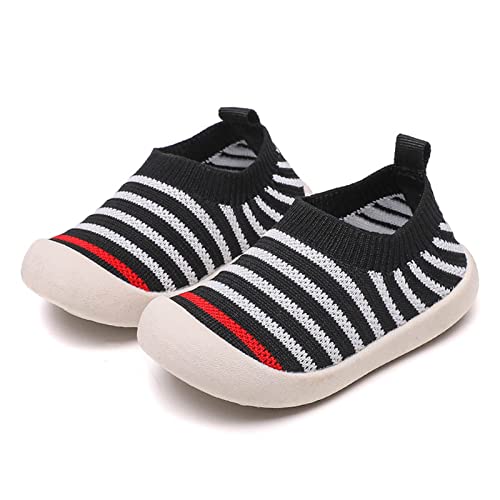 Walking Shoes for Babies Non Slip First Walkers 6 9 12 18 24 Months 1 2 3 4 Years Toddler Boots Girls (Black, 9 Toddler)