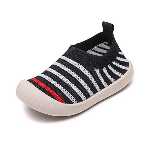 Walking Shoes for Babies Non Slip First Walkers 6 9 12 18 24 Months 1 2 3 4 Years Toddler Boots Girls (Black, 9 Toddler)