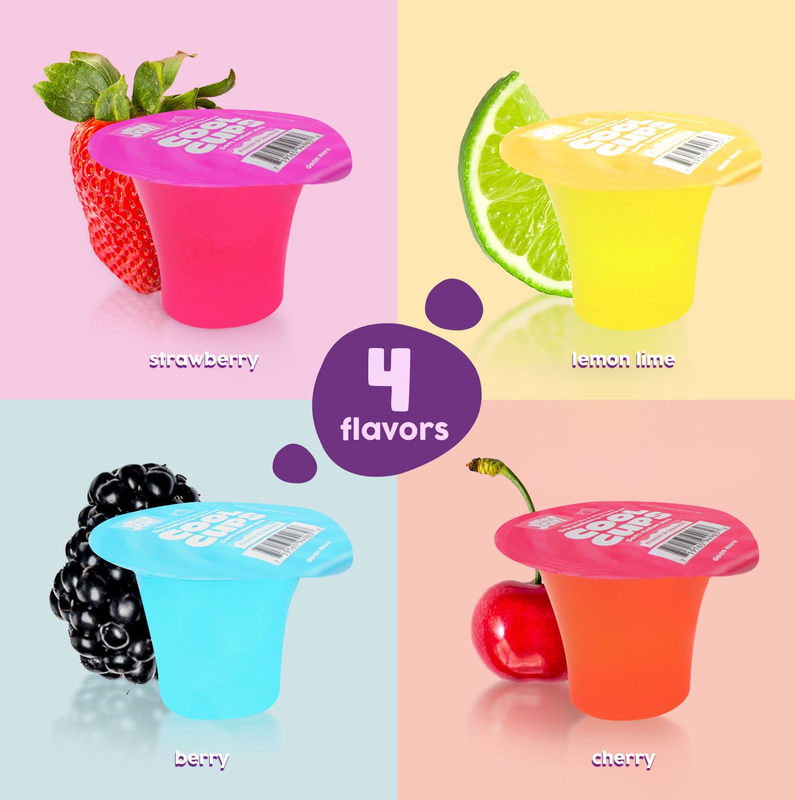 Mr. Joy Soft Italian Ices -Ships Non Frozen Assorted Flavors Mini Cool Cups Variety Pack (40 x 1.34oz) - Freeze & Enjoy - 40 Pantry-safe Mini Italian Ices Dessert Cups (1 Box (40 Cups))