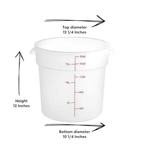 uVeans COMBO PACK Round Food Storage Containers With Lids - 18 Quart Food Storage Set - 4 Containers, 4 Lids