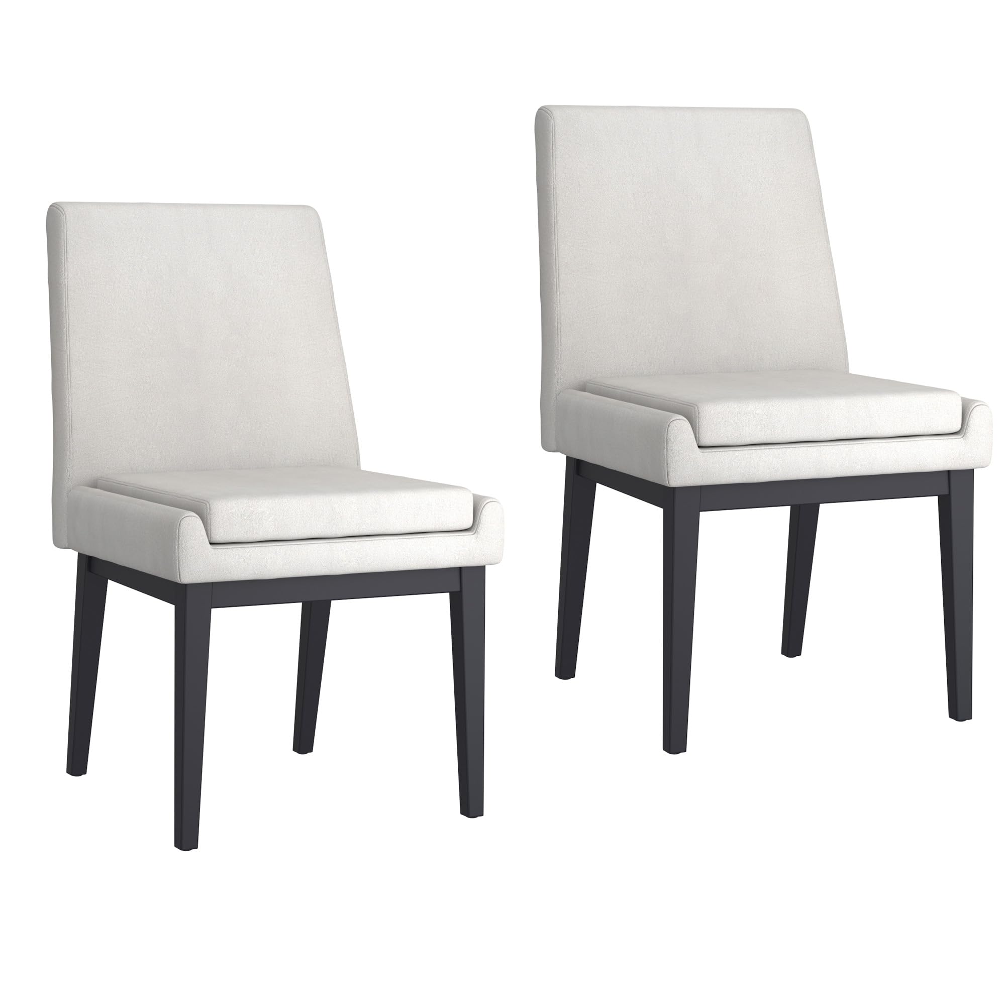 !nspire Contemporary Fabric and Metal Dining Chair, Set of 2 - Beige and Black