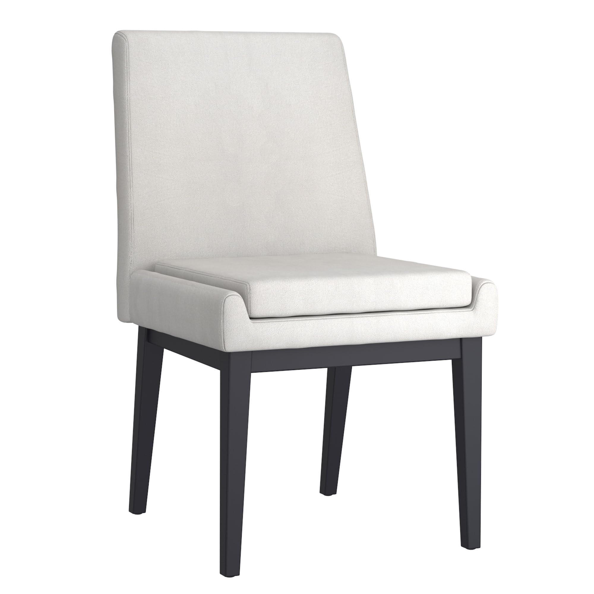 !nspire Contemporary Fabric and Metal Dining Chair, Set of 2 - Beige and Black