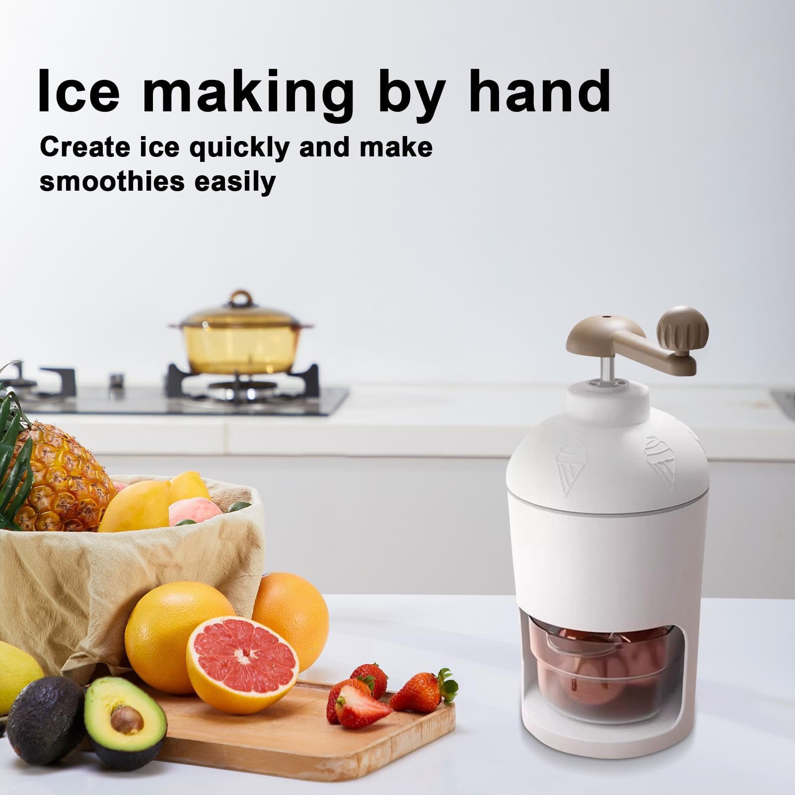 INLIMA Ice Slushie Maker Machine, Hand Crank Ice Shaver Machine, Shaved Ice Maker Machine, Shaved Ice Machine, Crushed Ice Machine for Snow Cones, Cocktails and Flavored Snacks