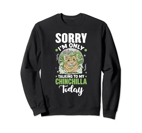 Chinchilla Animals Funny Pet Cute Rodent Cage Wheel Sweatshirt