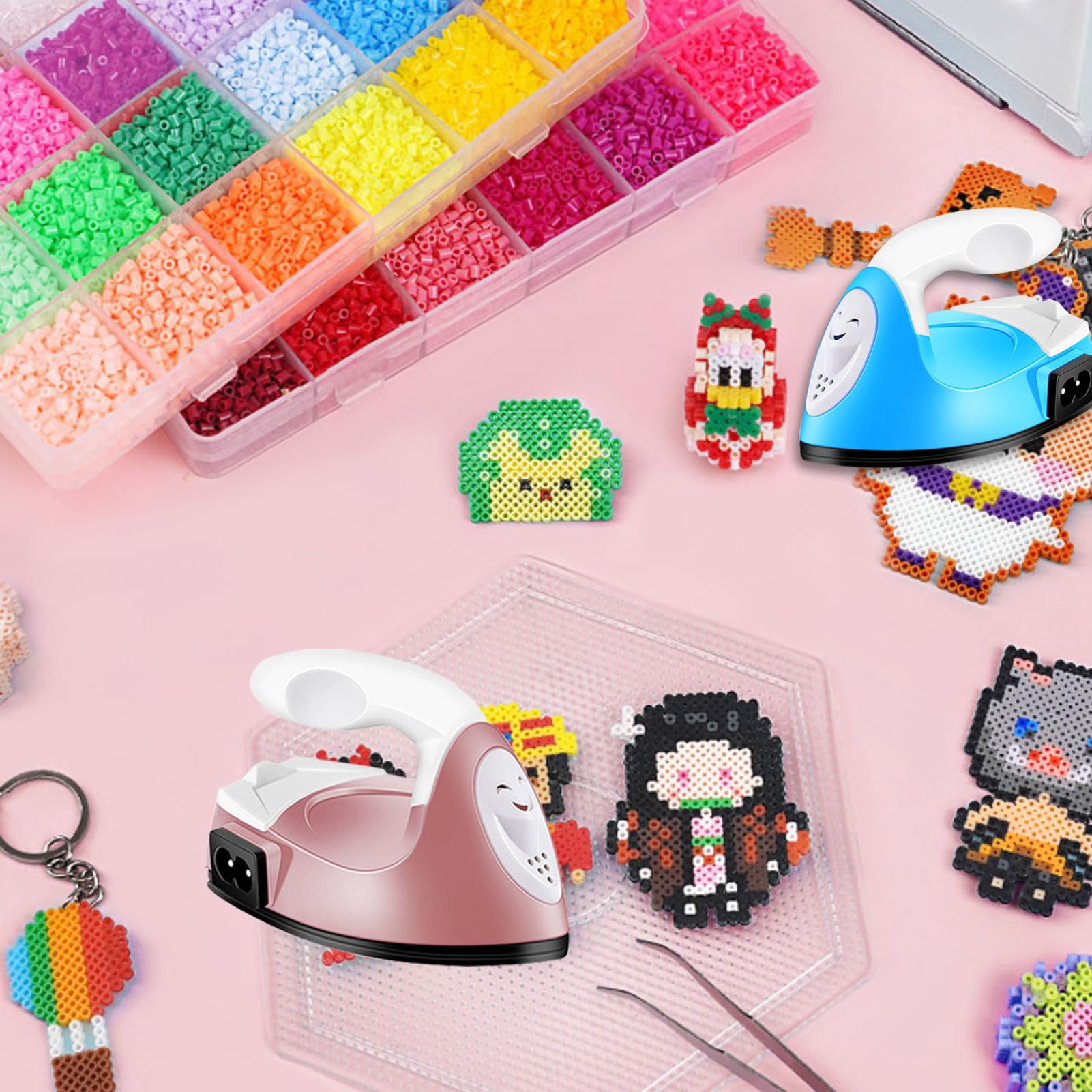 Mini Craft Iron Mini Iron Press,Mini Heat Press Machine for T Shirts Shoes and Hats Small Heat Transfer Vinyl Projects,Portable Travel Irons Mini Heat Press Crafting Craft Clothes (Fruit Pink)