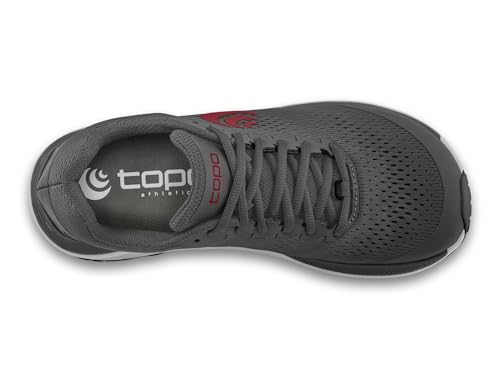 Topo Athletic Men's Lightweight Comfortable 5MM Drop Ultraventure 3 Trail Running Shoes, Athletic Shoes for Trail Running, Grey/Red, Size 14
