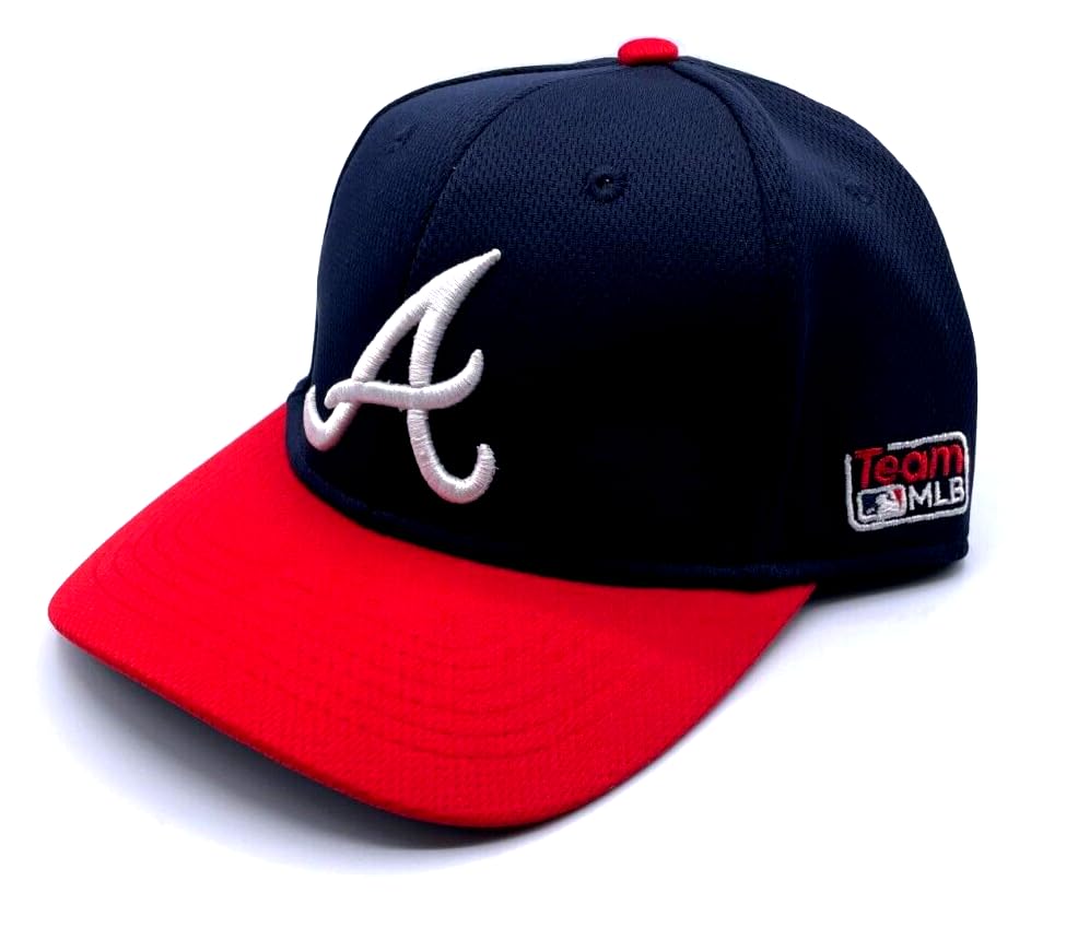 Officially Licensed Atlanta Baseball Youth Kids Hat Classic Edition Embroidered Team Logo Adjustable Cap (Red/Navy)