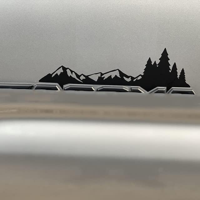 Ecqizer Mountain & Tree Vinyl Decals (2 PCS), Matte Black, Fit for Tacoma 2016-2023, Waterproof, Outdoor Use