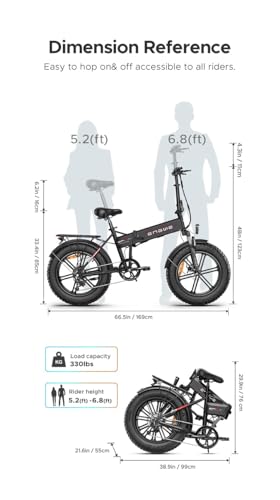 Bluehut ENGWE EP-2-PRO Folding Electric Bike for Adults 750W 25MPH 4h Fast Charge 48V 13AH Removable Battery with 20"*4.0" Fat Tire 7 Speeds Ebikes for Commuting, Off Road, Black (US Warehouse)